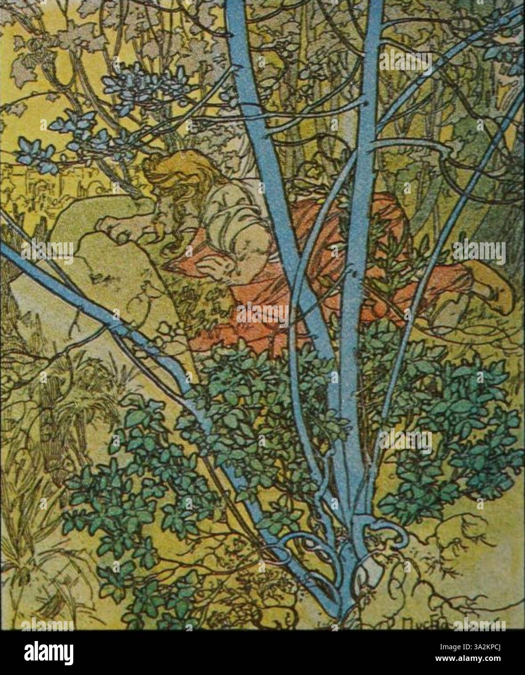 'Bridges, L25-4' by Alphonse Mucha combines flowing lines and stylized ...