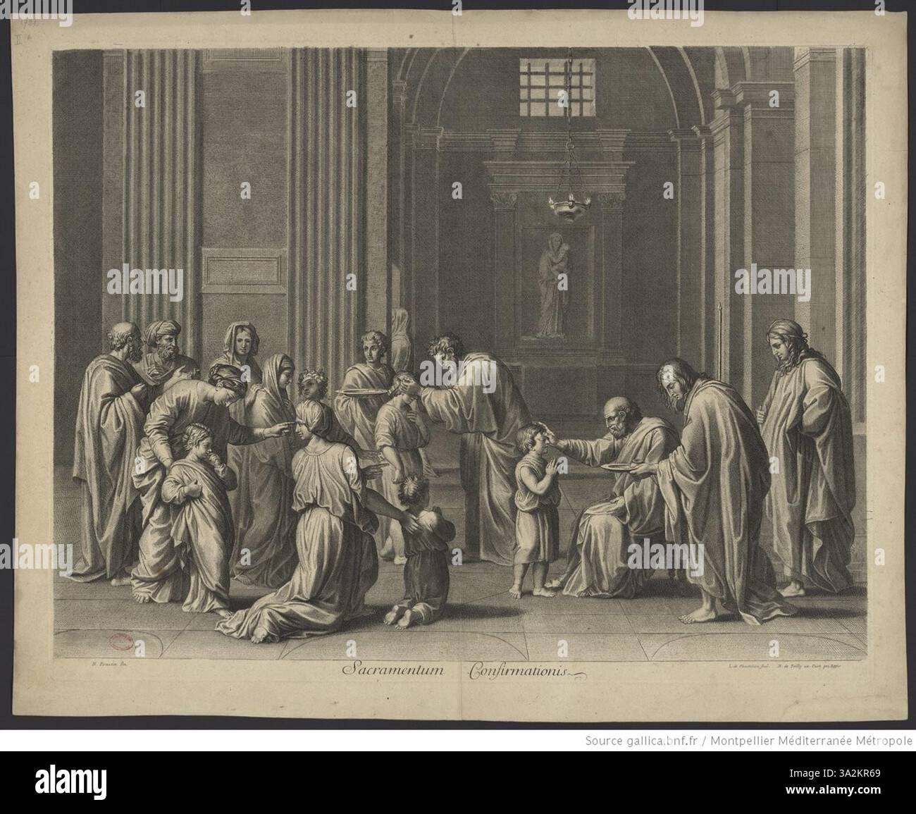 Louis de Chatillon’s engraving portrays the sacrament of Confirmation ...