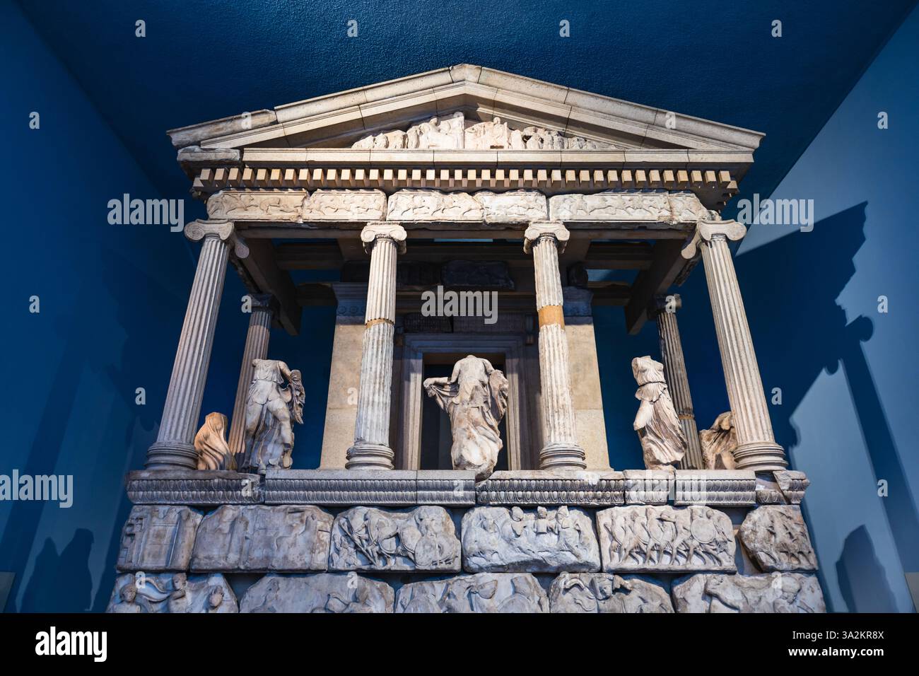 Nereid Monument, a historic Lycian tomb at the British Museum. London ...