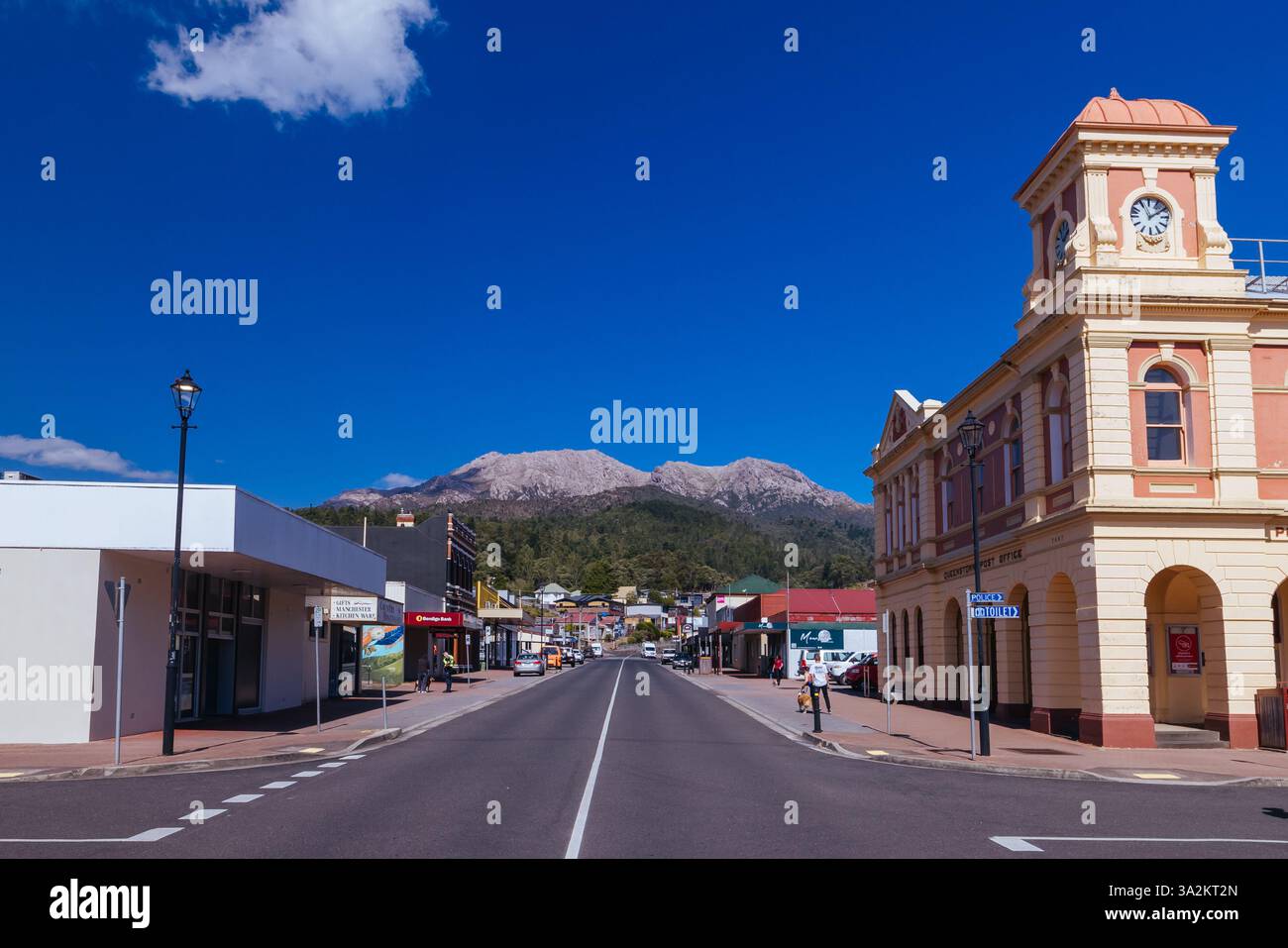 QUEENSTOWN, AUSTRALIA - FEBRUARY 09 2025: General architecture and main ...