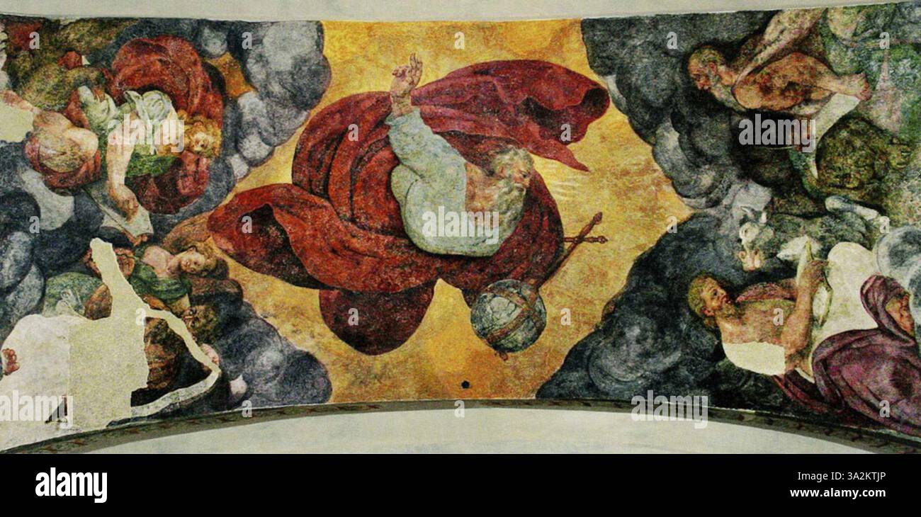 This painting by Bartholomeus Spranger features God the Father with the ...