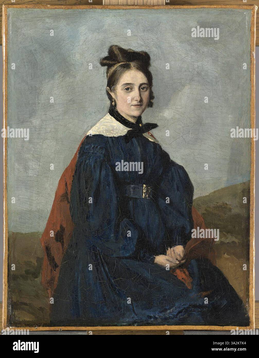 This portrait by Corot depicts Alexina Legoux, the sister of the artist ...