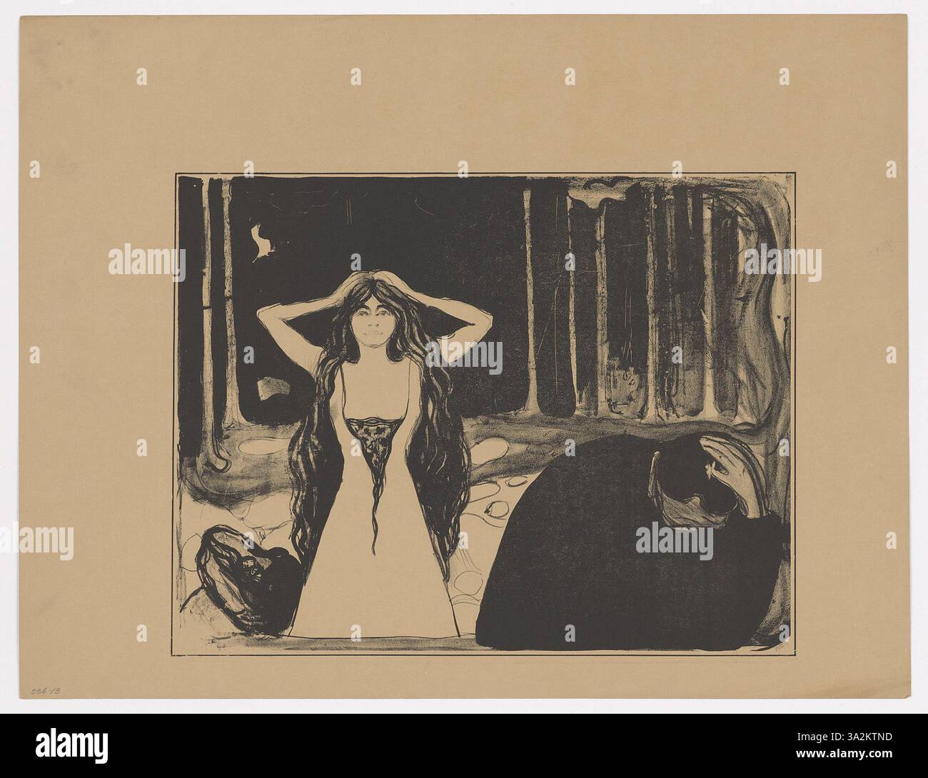 ‘Ashes II’ by Edvard Munch depicts the somber theme of grief. Figures ...