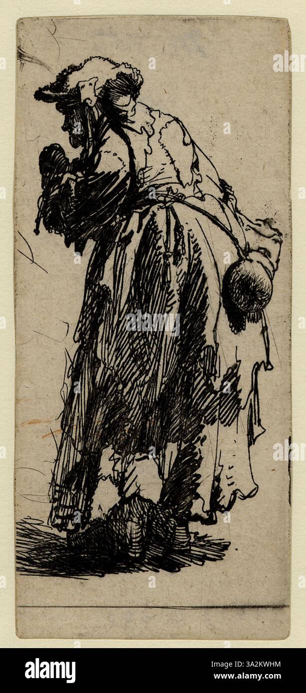 This etching reflects Rembrandt's mastery of light and shadow ...