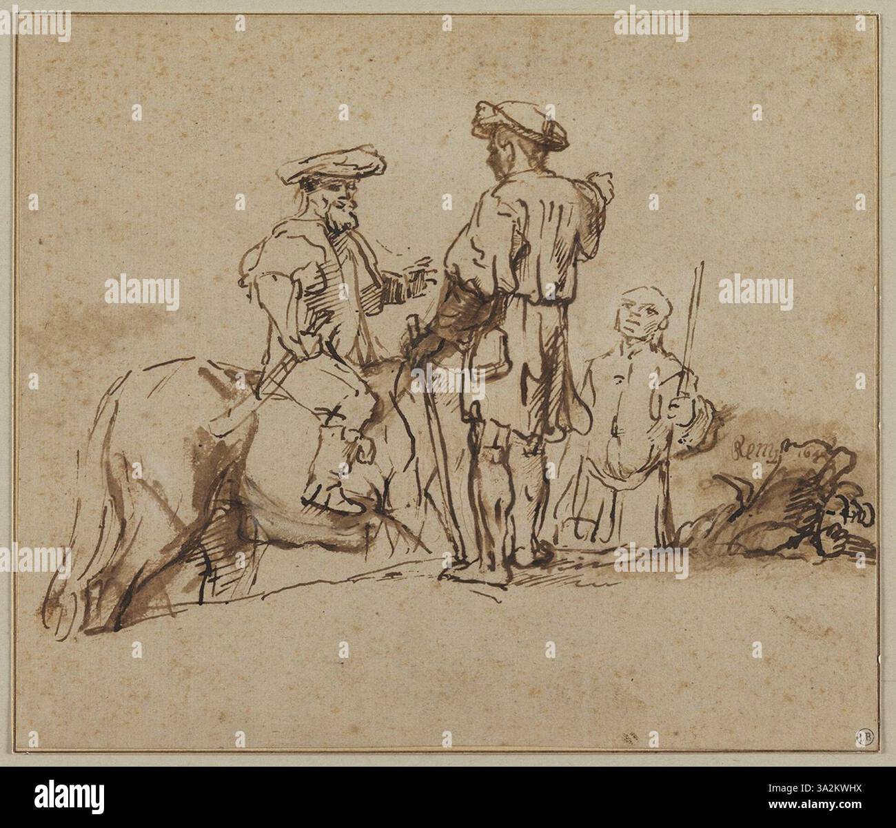 This etching depicts a cavalryman, showcasing Rembrandt's skill in ...