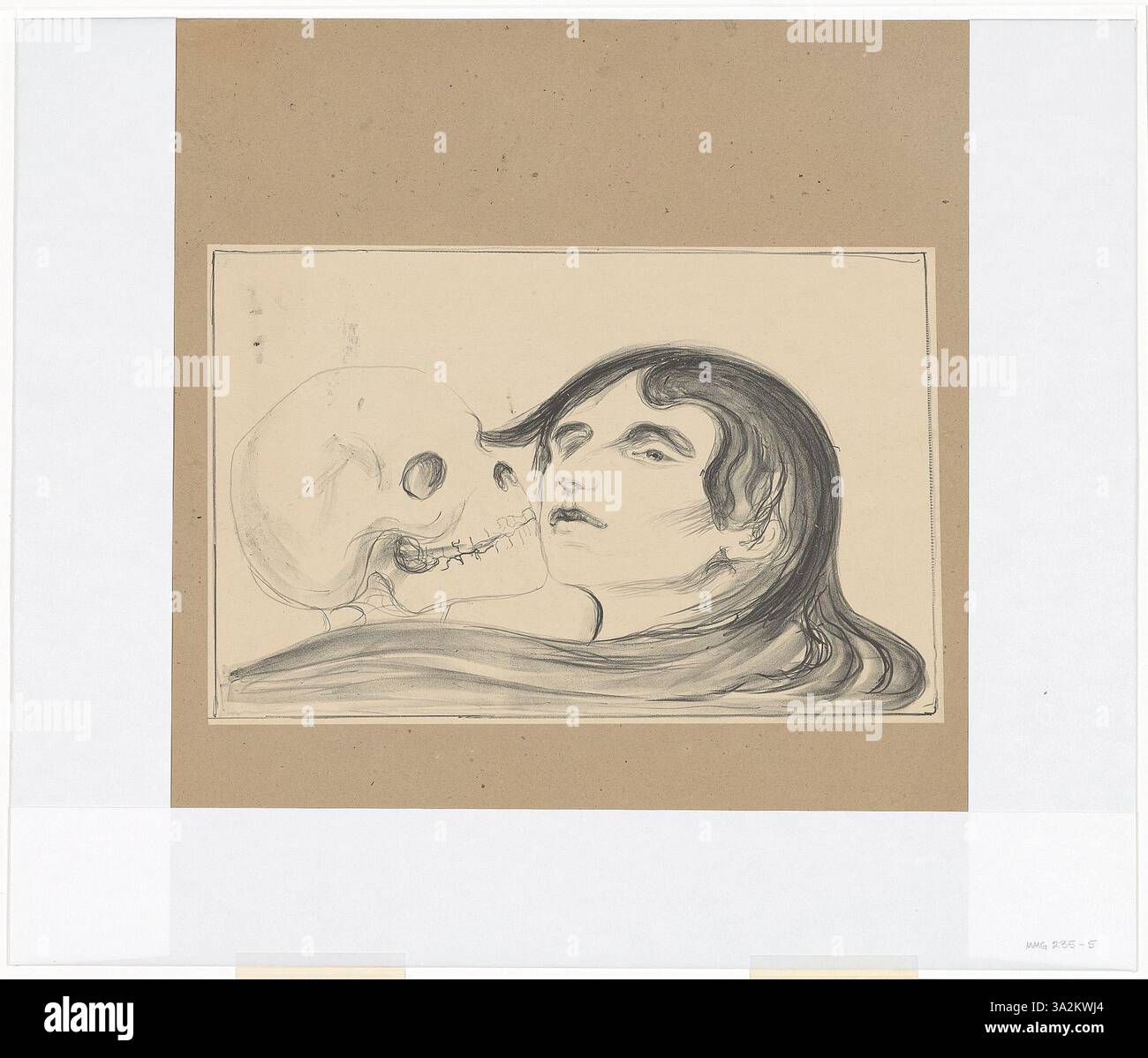 The figure in 'The Kiss of Death' is depicted in an agonized state ...