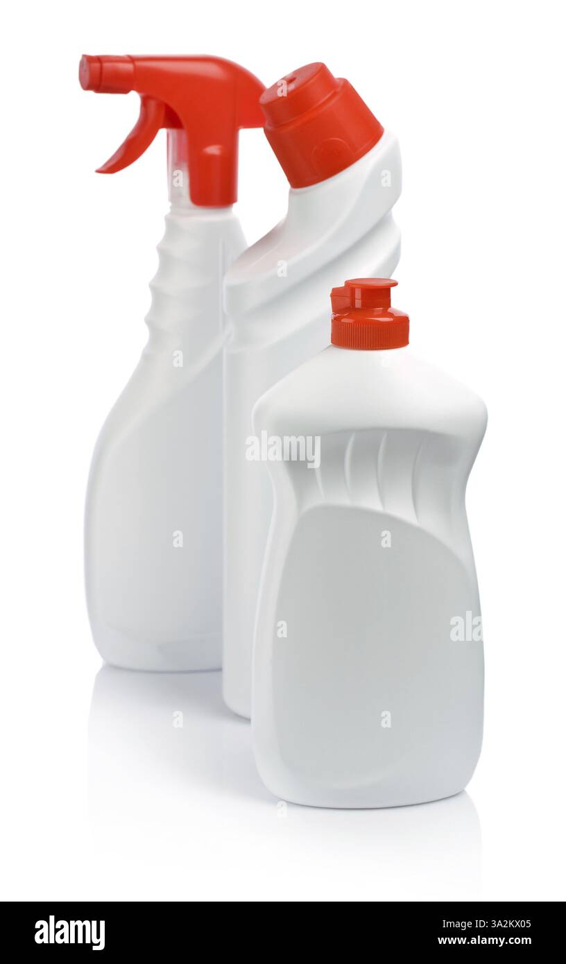 White bottles with red covers Stock Photo - Alamy