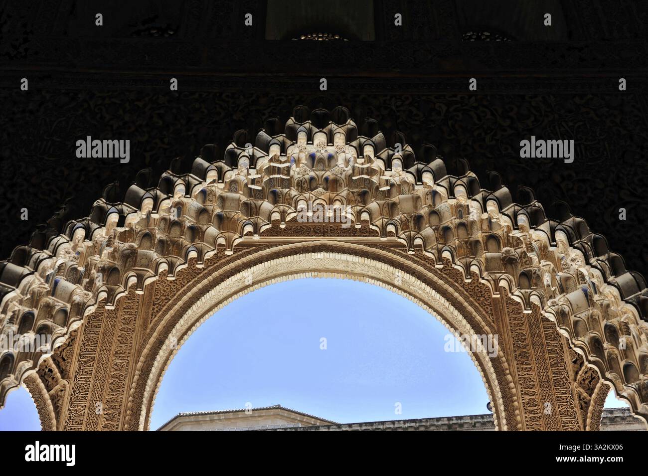 Alhambra, Granada, Andalusia, Spain, Europe, Decorative arch design ...