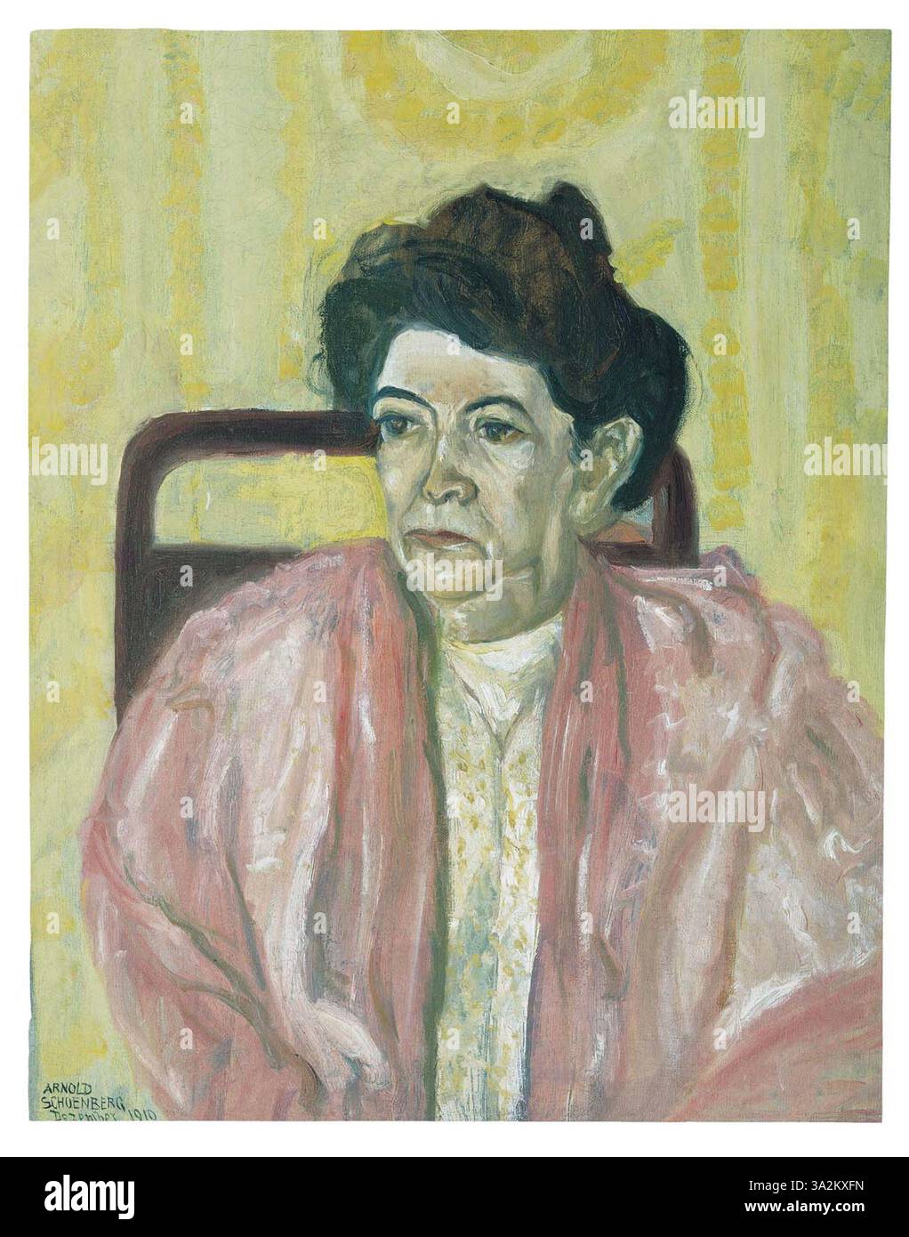 This artwork portrays Arnold Schoenberg, a composer known for his ...