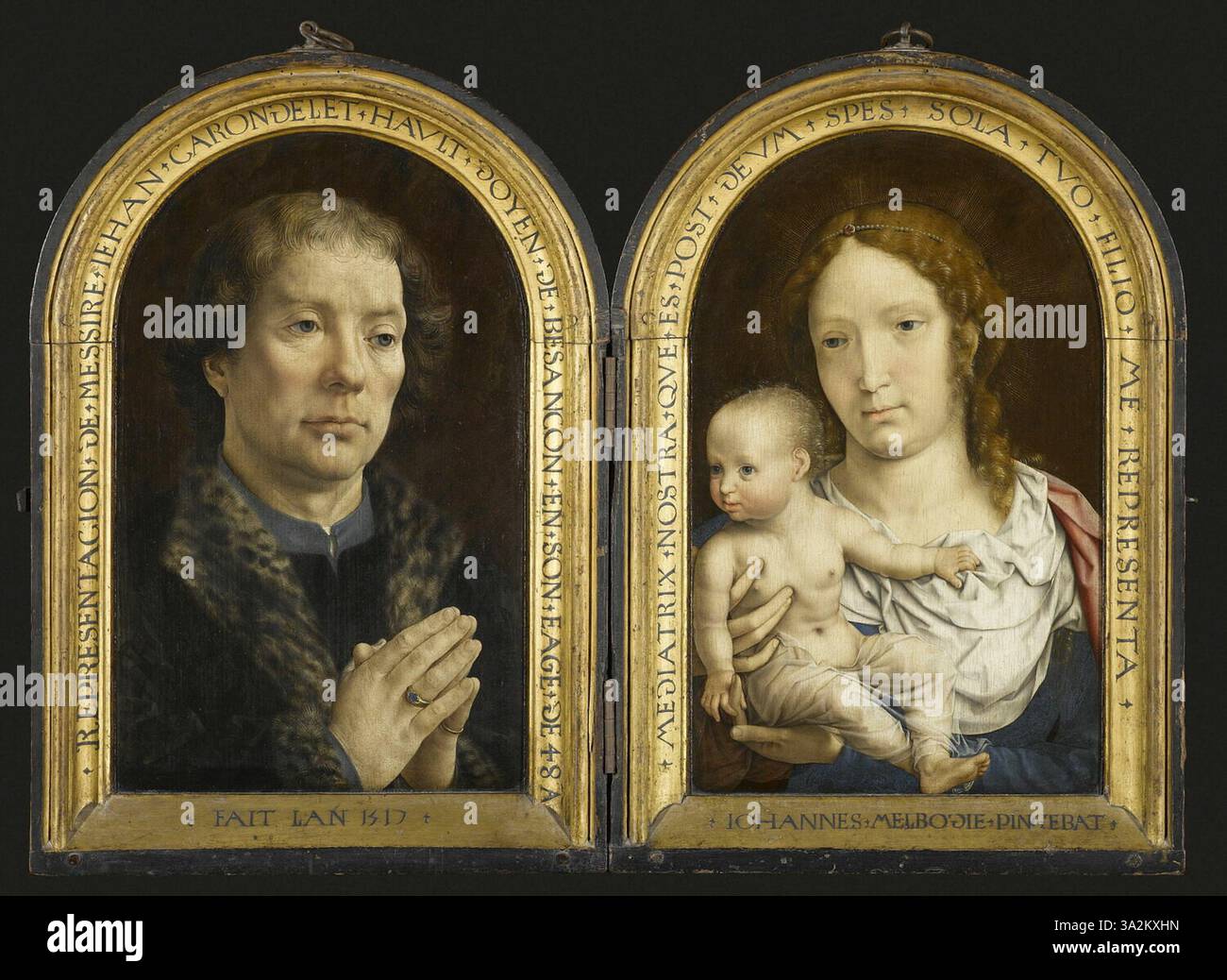 This diptych by Jan Gossaert features the Virgin Mary with the Christ ...