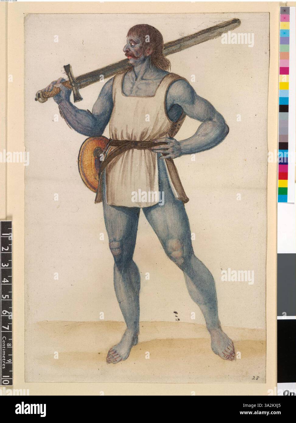 This 1906 illustration by John White depicts a Pict warrior with a ...