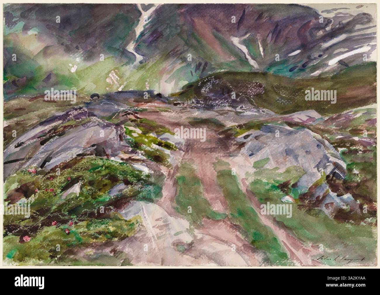 This watercolor by John Singer Sargent, titled 'Simplon Pass The ...