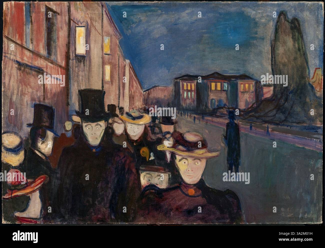 This 1892 painting captures the lively atmosphere of Karl Johan street ...
