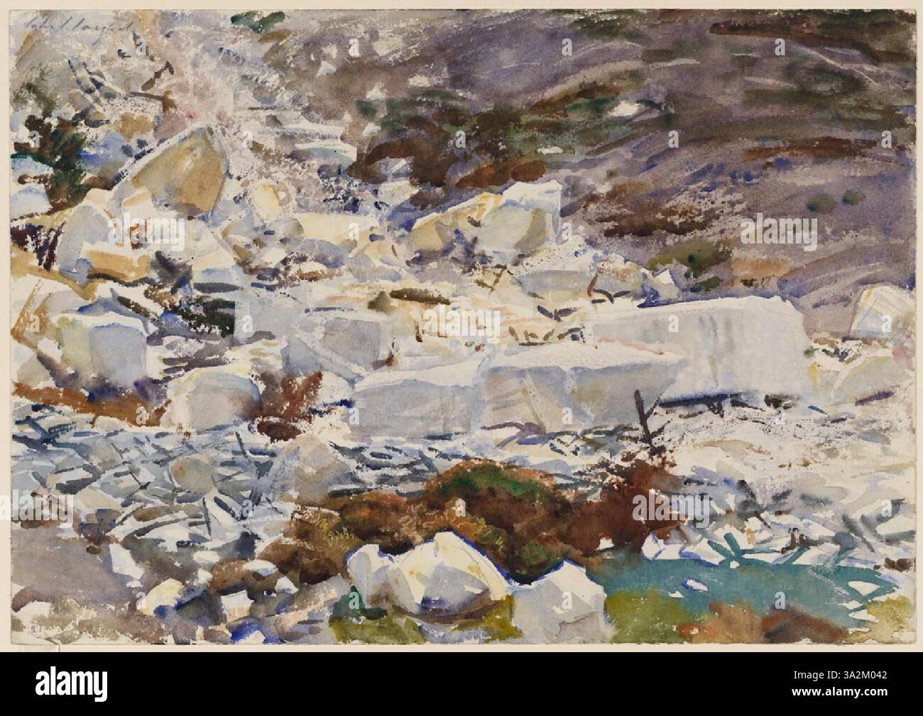 *Carrara Marmo Statuario* is a watercolor by John Singer Sargent ...