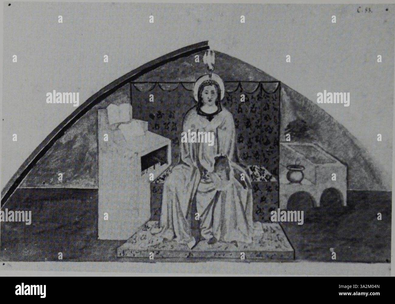 This artwork by Tommaso da Modena depicts holy figures with attention ...