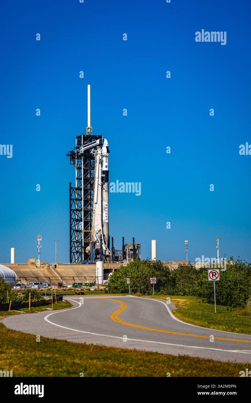 A SpaceX Falcon 9 rocket will launch three astronauts and a cosmonaut ...