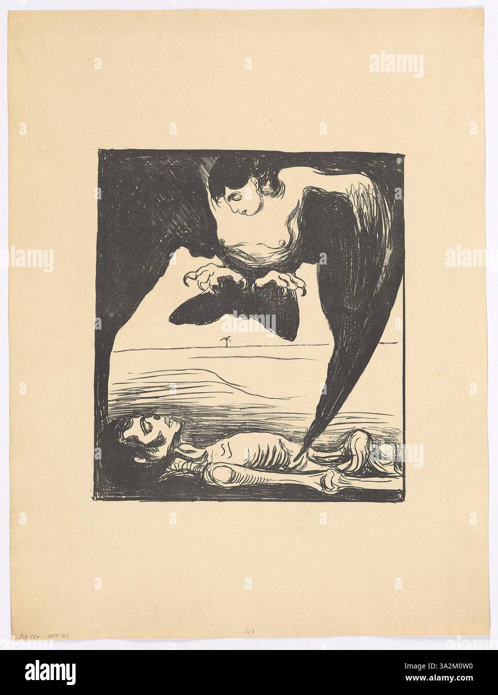 This painting presents 'Harpy' with a twisted and contorted figure ...