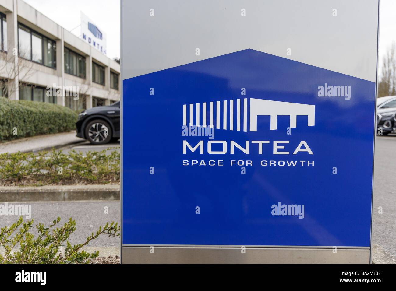 Aalst, Belgium. 13th Mar, 2025. A logo pictured at the headquarters of ...