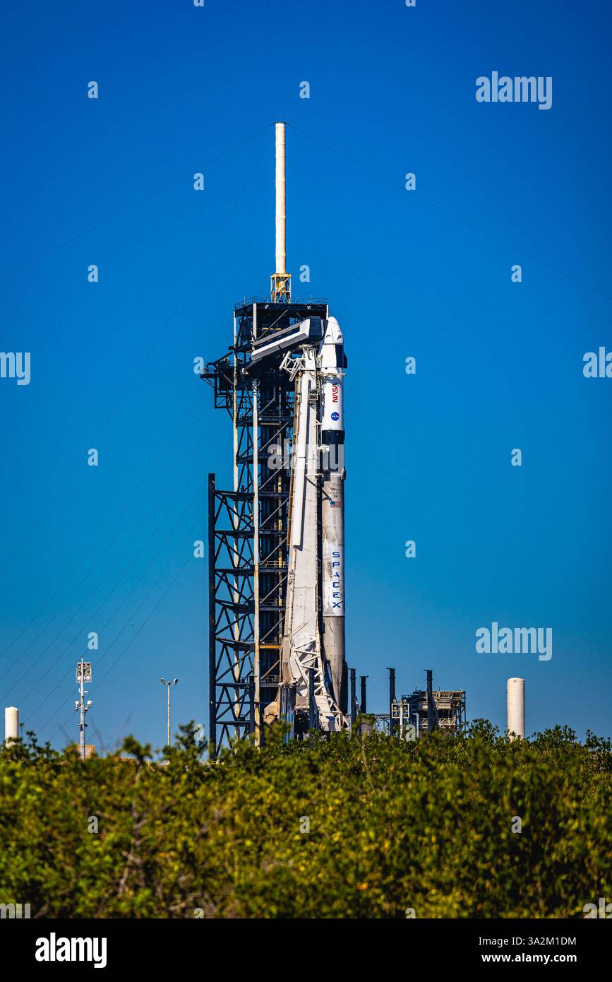 A SpaceX Falcon 9 rocket will launch three astronauts and a cosmonaut ...