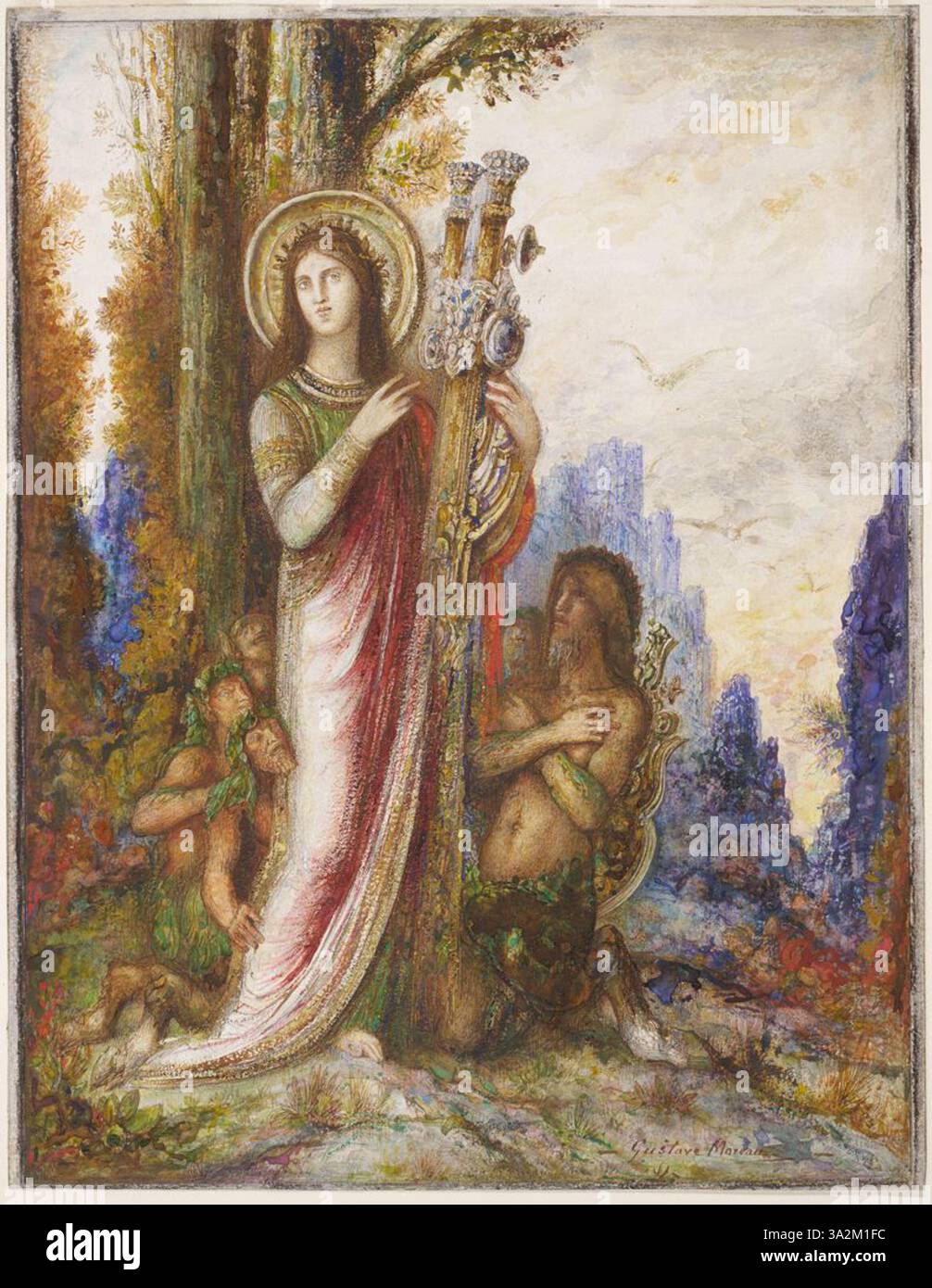 This work by Gustave Moreau depicts a poet surrounded by satyrs ...
