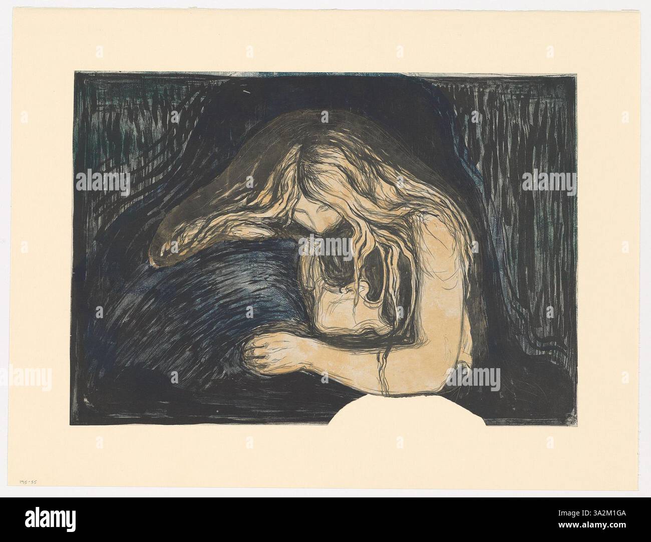 'Vampire II' by Edvard Munch features two intertwined figures in a ...