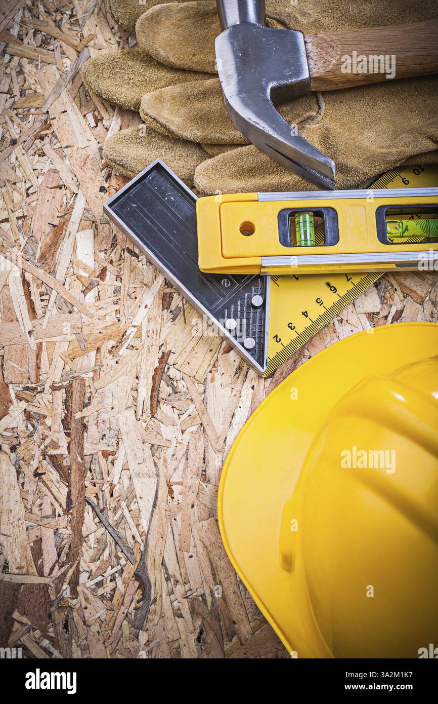 Set of construction tools on OSB maintenance concept Stock Photo - Alamy