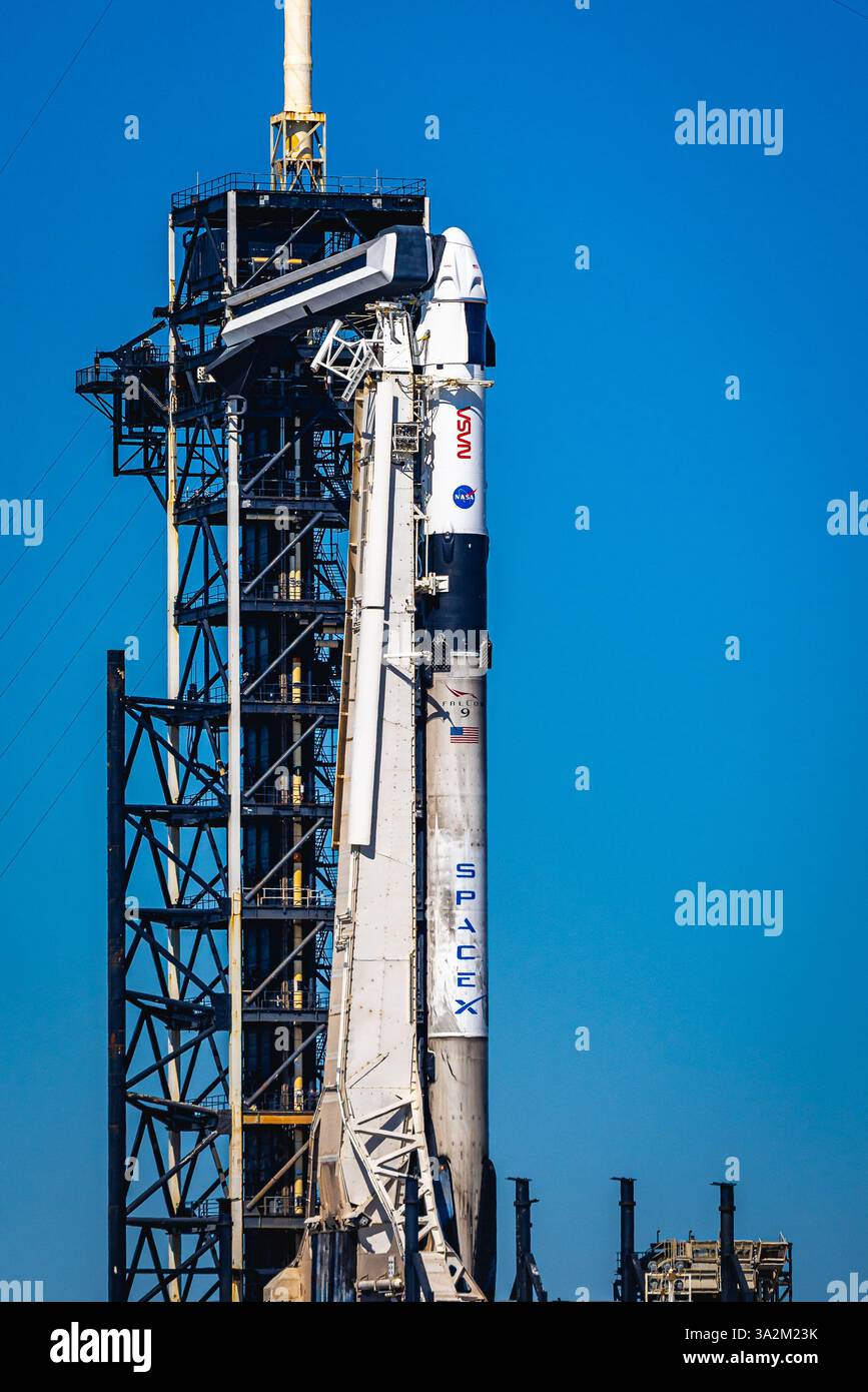 A SpaceX Falcon 9 rocket will launch three astronauts and a cosmonaut ...