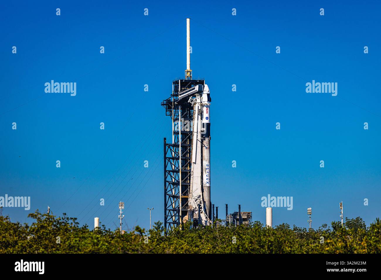 A SpaceX Falcon 9 rocket will launch three astronauts and a cosmonaut ...