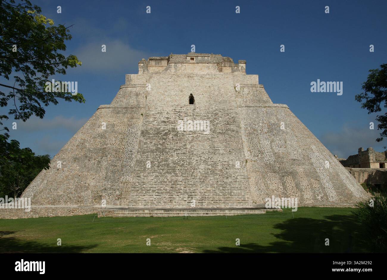 Mexico. Yucatan. Uxmal. Step Pyramid of the Magician. Puuc style Stock ...