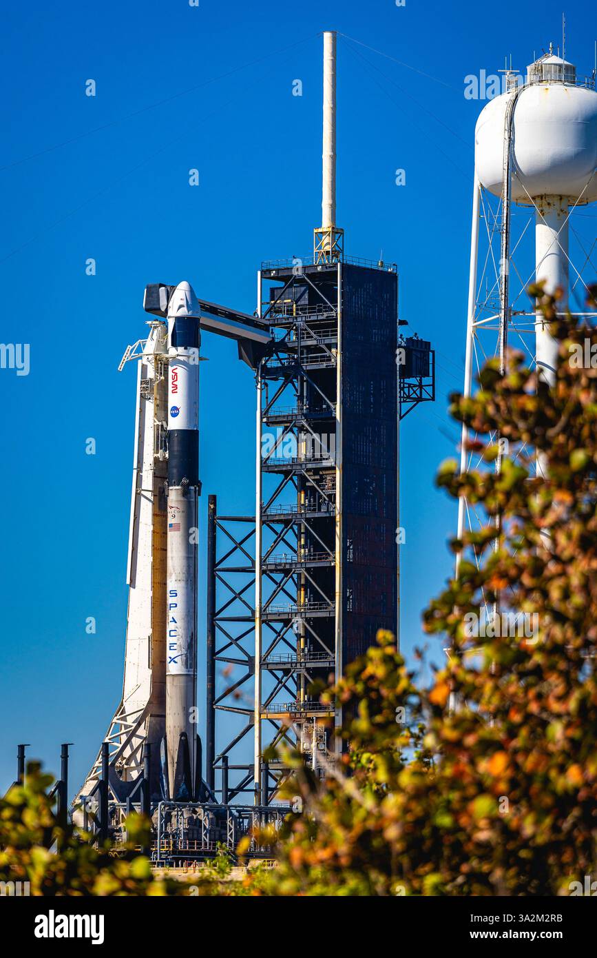 A SpaceX Falcon 9 rocket will launch three astronauts and a cosmonaut ...