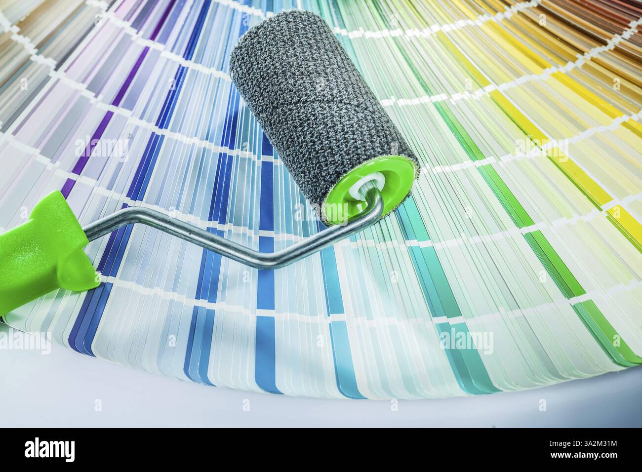 Set of paint roller color palette on white background Stock Photo - Alamy
