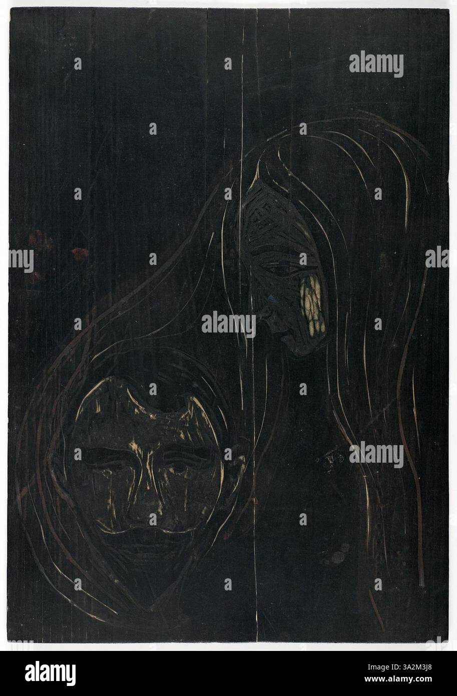 This painting by Edvard Munch titled 'Man's Head in Woman's Hair ...