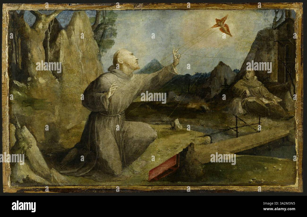 In this painting, Beccafumi depicts Saint Francis receiving the stigmata, a powerful religious ...