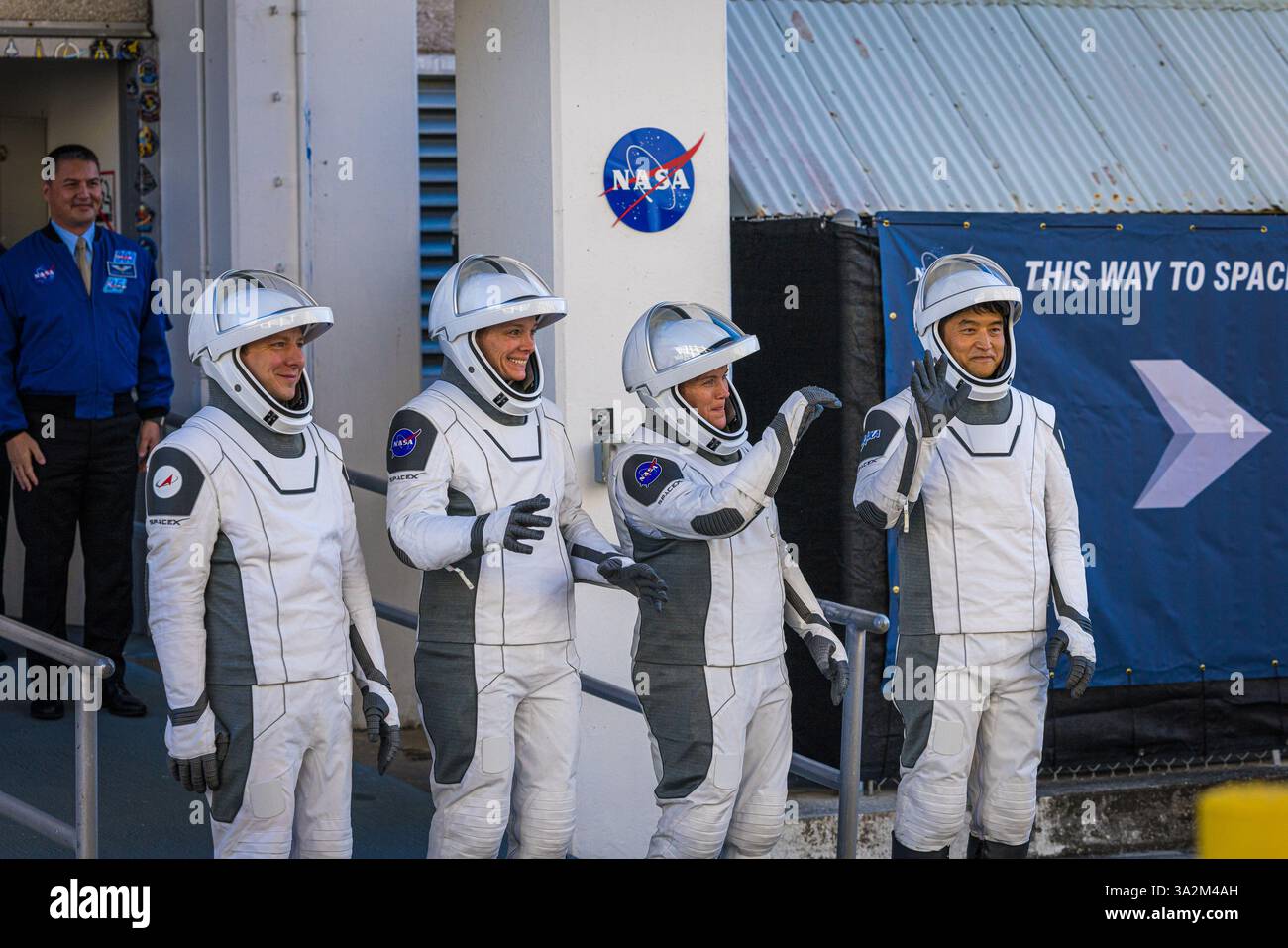 A SpaceX Falcon 9 rocket will launch three astronauts and a cosmonaut ...