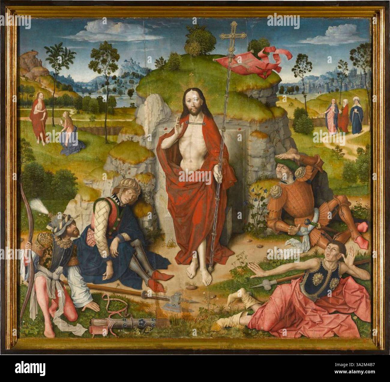 This portion of the Ehninger Altarpiece showcases religious figures and ...