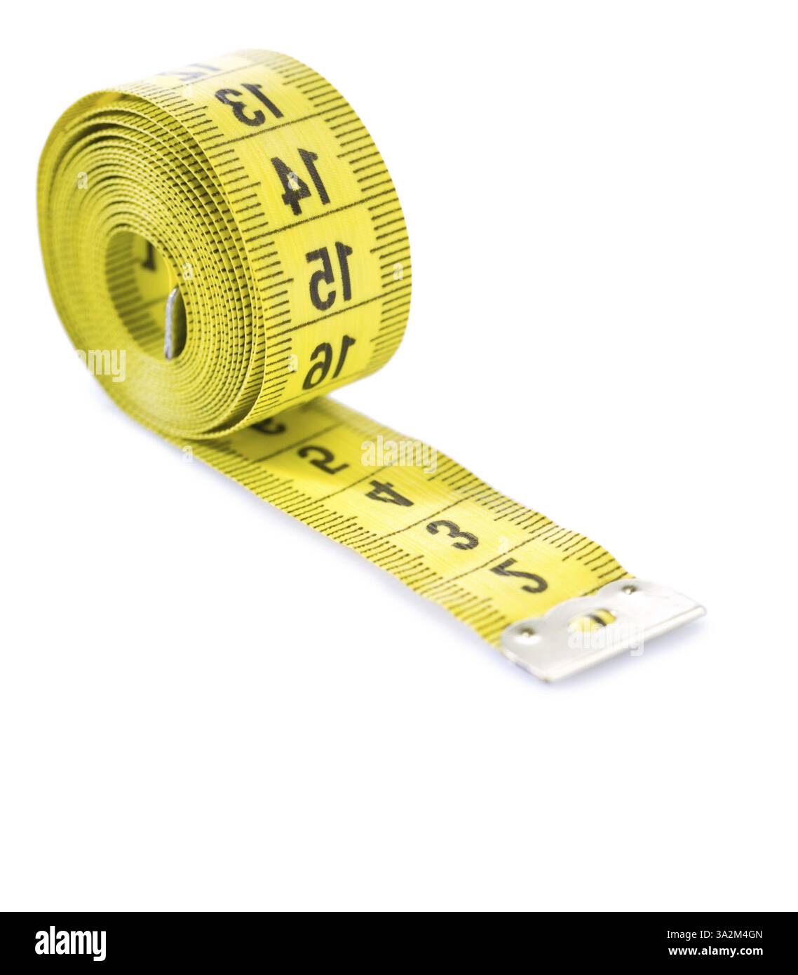 Scroll of measure tape isolated Stock Photo - Alamy