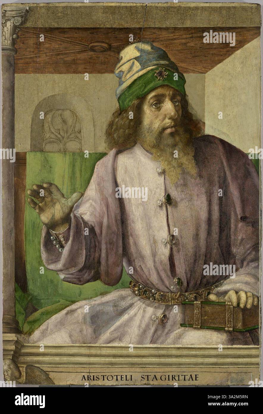 In this portrait, Juste de Gand and Pedro Berruguete present Aristotle ...