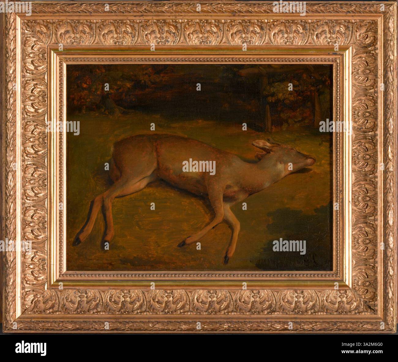 *Biche Morte* (Dead Doe) from 1857 depicts a dead deer in a ...