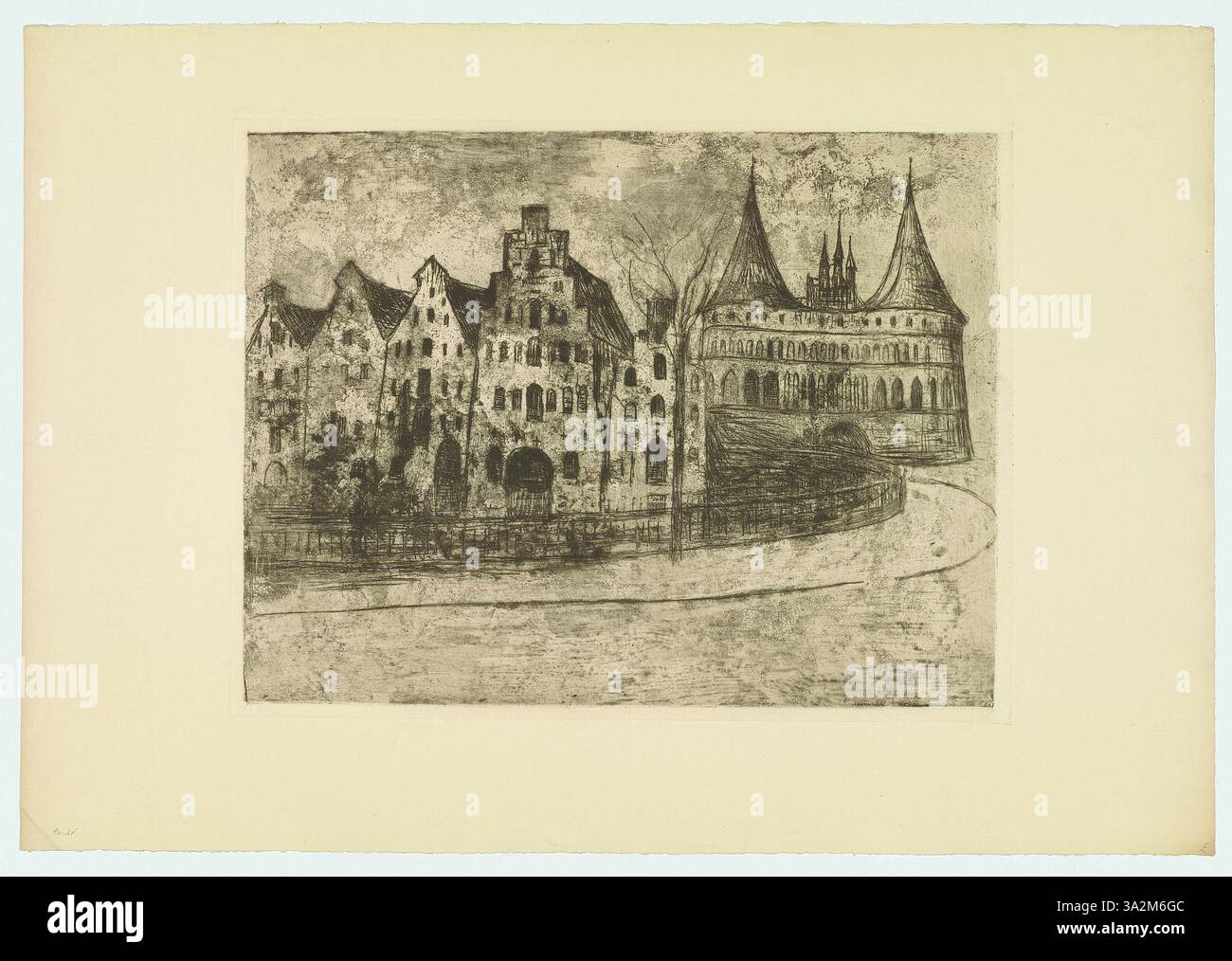 'Lübeck' by Edvard Munch portrays a view of the German city with Munch ...