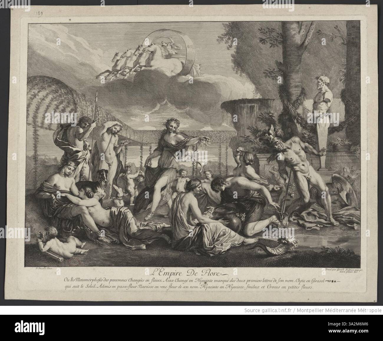 Another engraving by Gérard Audran of the Empire of Flora, focusing on ...