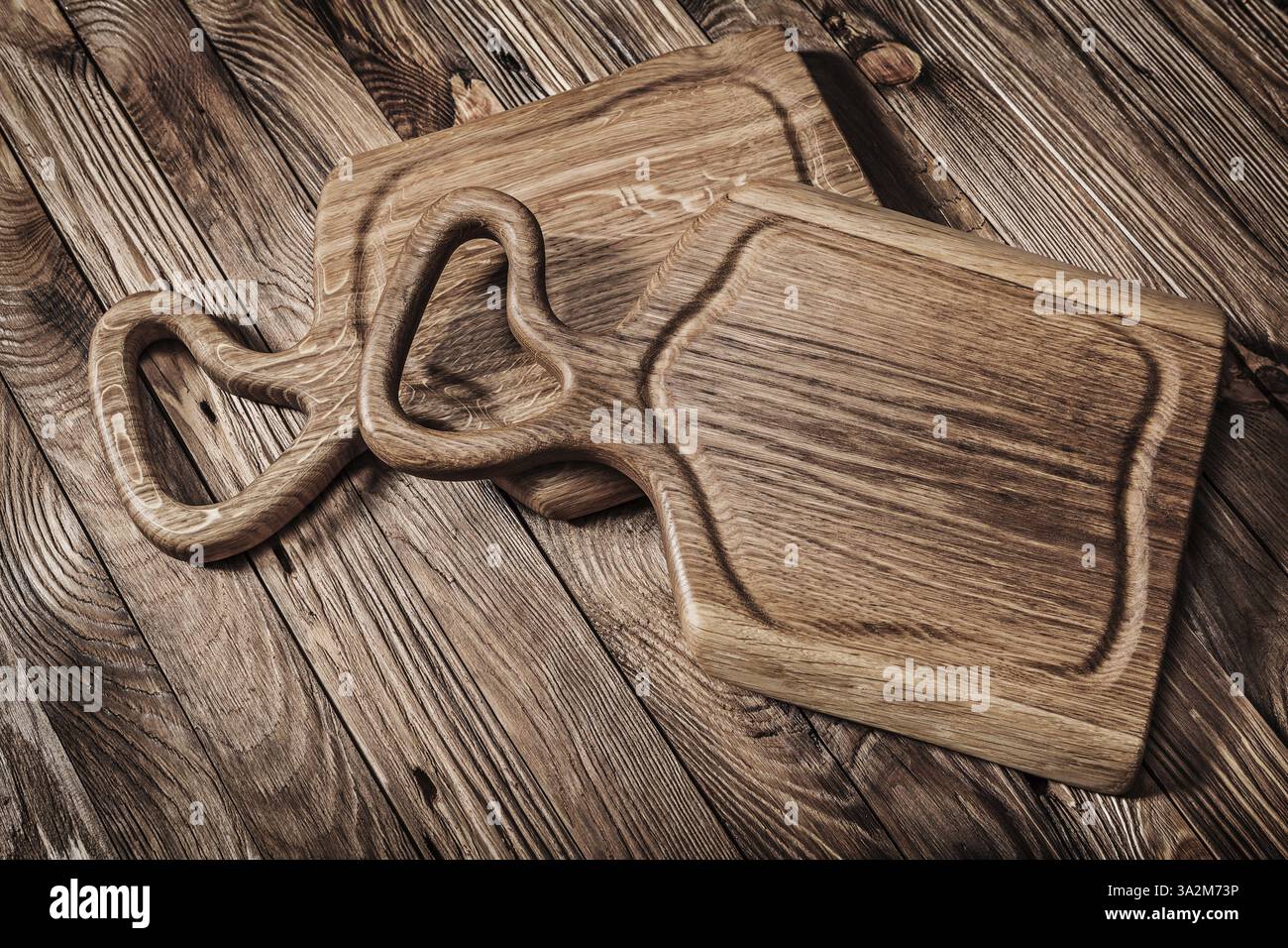 Two Oak Tree Vintage Wooden Personal Serving Steak Board Stock Photo ...