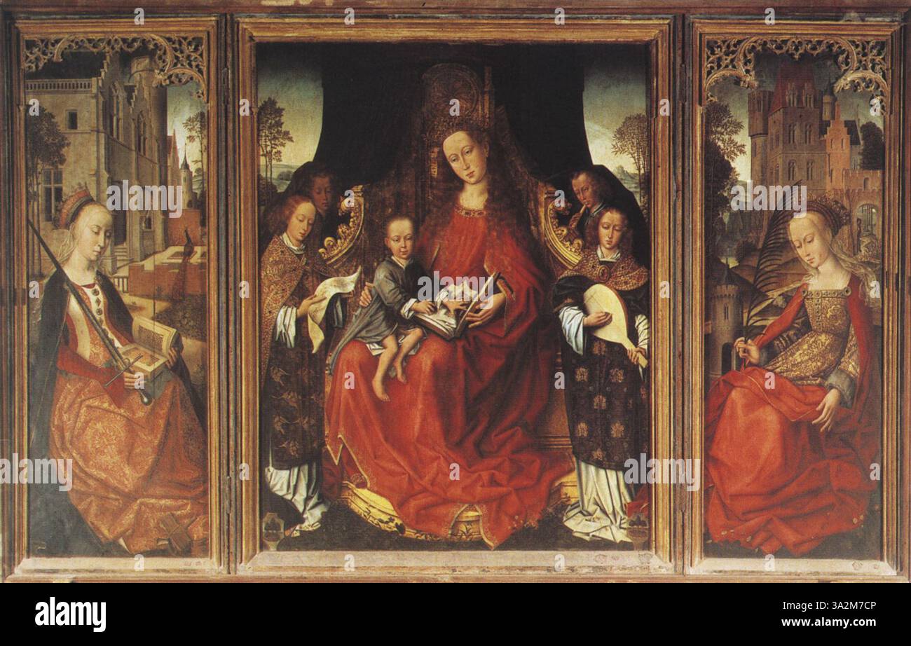 This triptych by the Master of the Embroidered Foliage depicts the ...