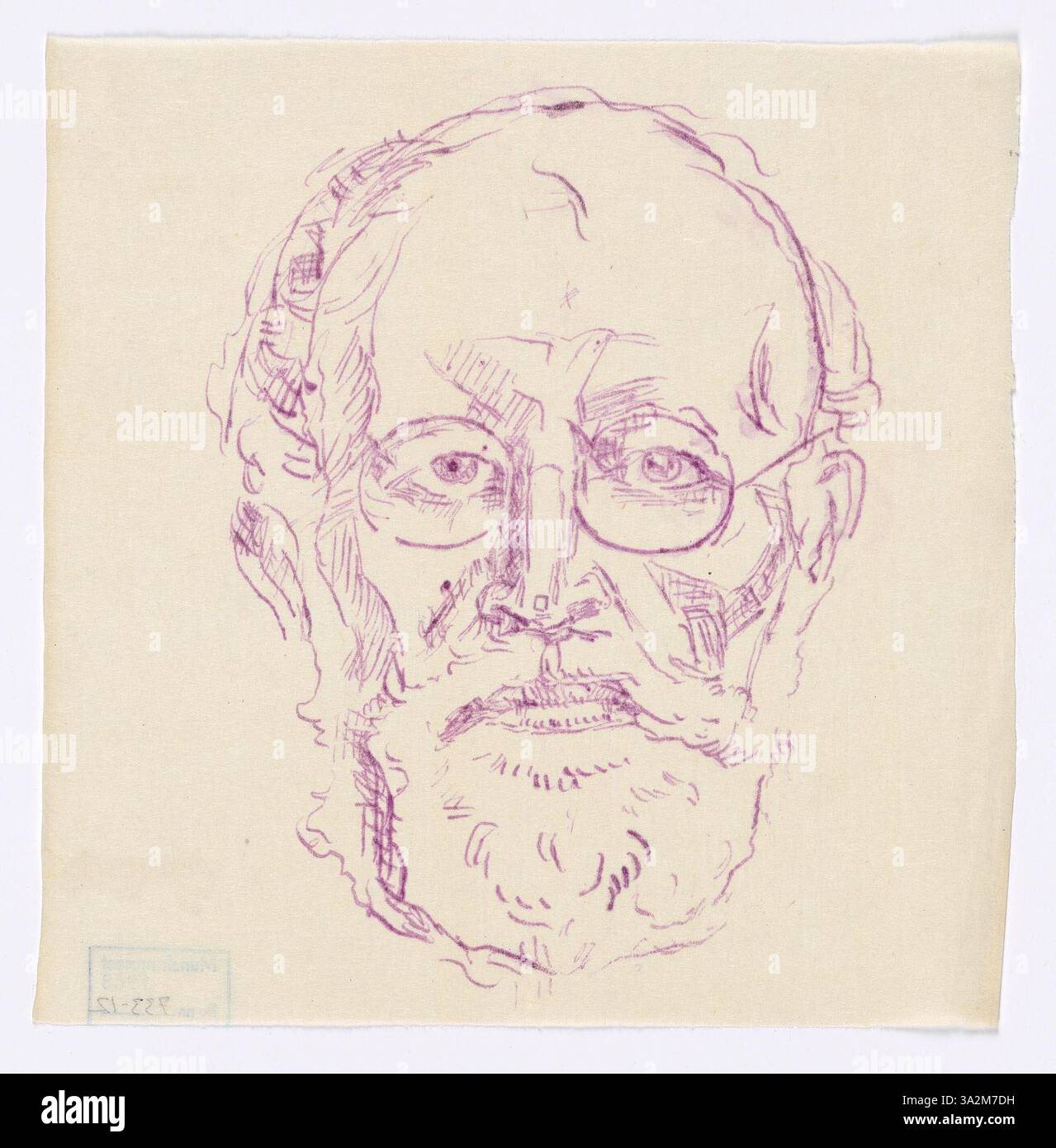 'Selvportrett med skjegg og briller' (Self-portrait with Beard and ...