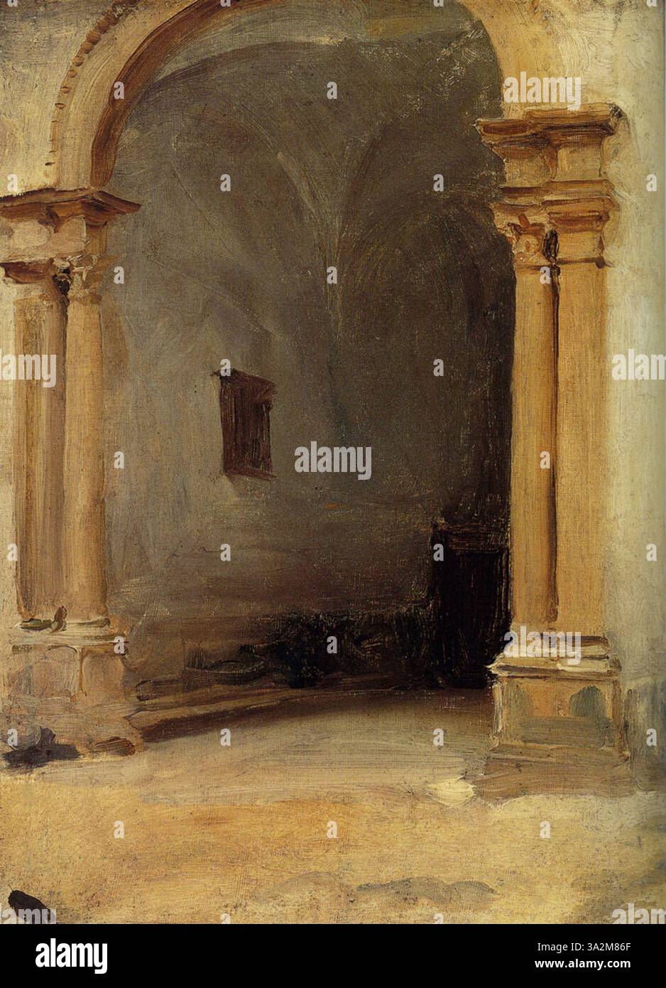 This painting captures an archway, emphasizing the structure's elegance ...