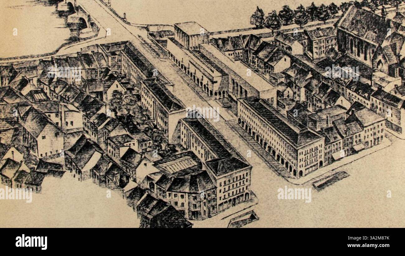 Alphons Boosten’s unbuilt 1936 design for Stadhuisstraat in Maastricht ...