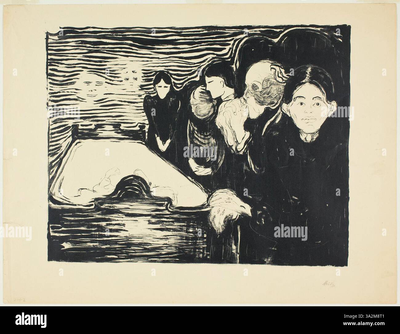 This piece by Edvard Munch captures a deeply emotional moment at a ...