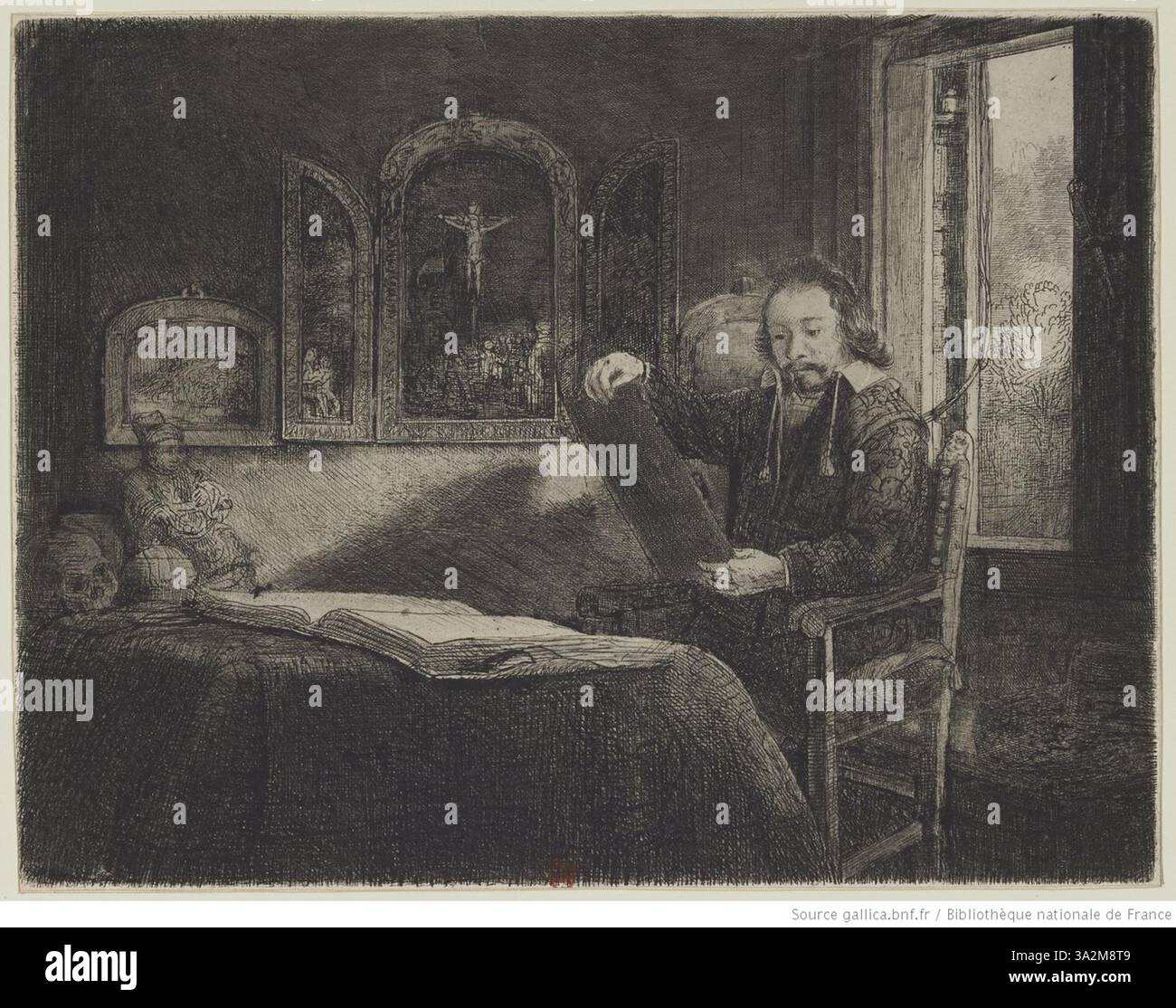 This artwork reflects Rembrandt’s iconic use of light and shadow to ...