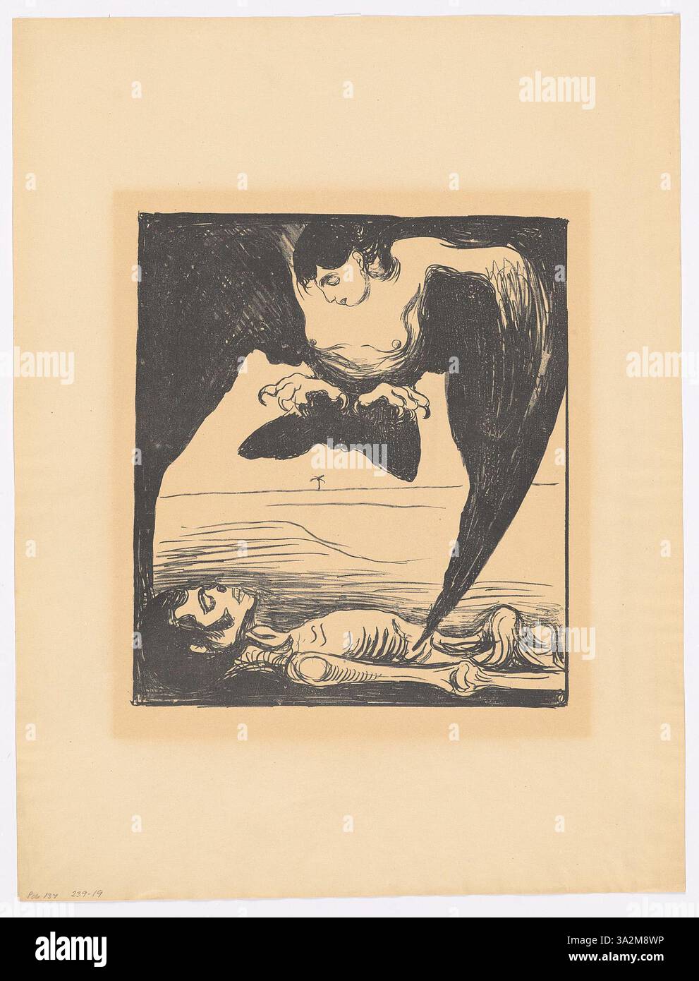 Munch’s 'Harpy' presents a mythical, distorted figure with exaggerated ...