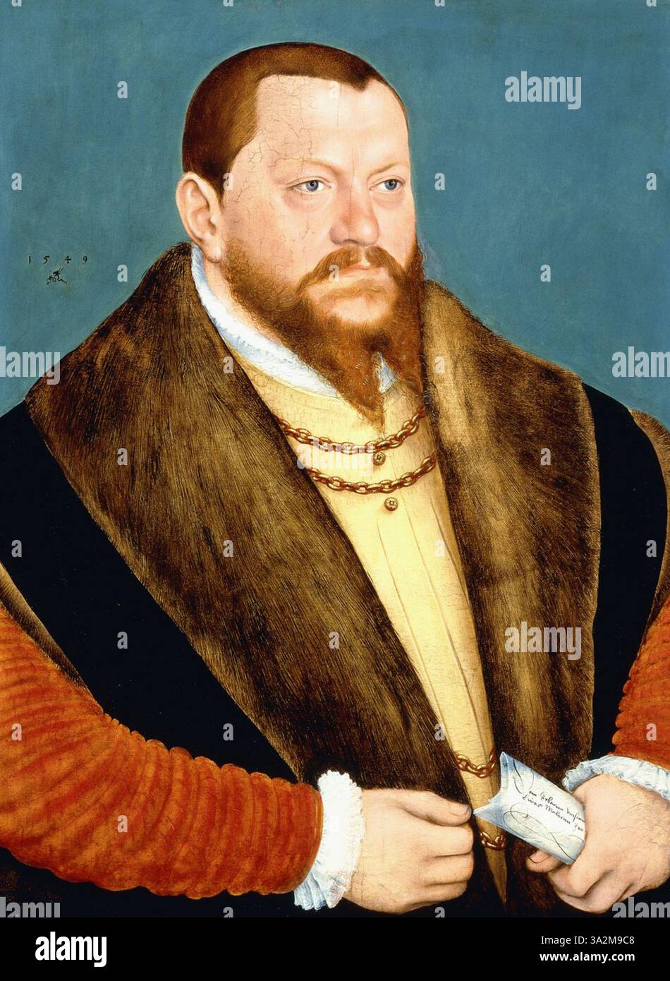 This portrait by Lucas Cranach the Elder shows Duke Augustus of Saxony ...
