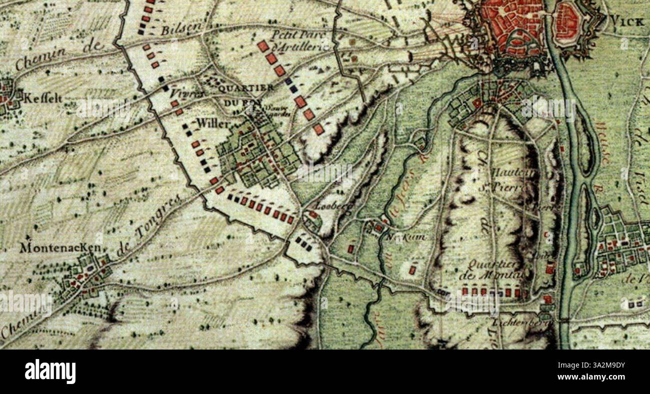 This map from 1673 depicts the circumvallation works by French troops ...
